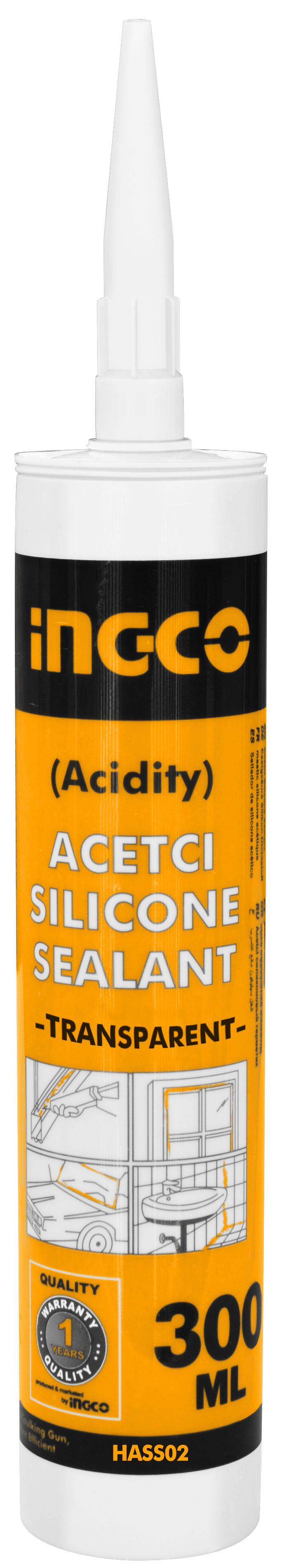SILICONA ACIDA TRANSPARENTE POMO 300ML INGCO HASS02