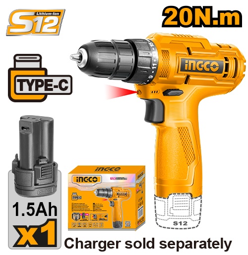 ATORNILLADOR A BATERIA 12 VOLT INGCO CDLI12428 HERRAMIENTAS ...