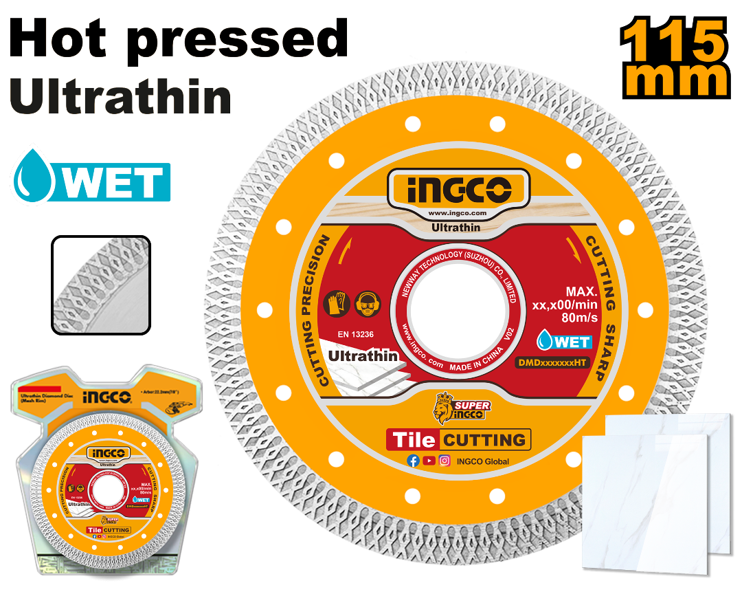 DISCO ULTRA FINO 4 1/2" 115MM X 22.2MM INGCO DMD081151HT HERRAMIENTAS ...