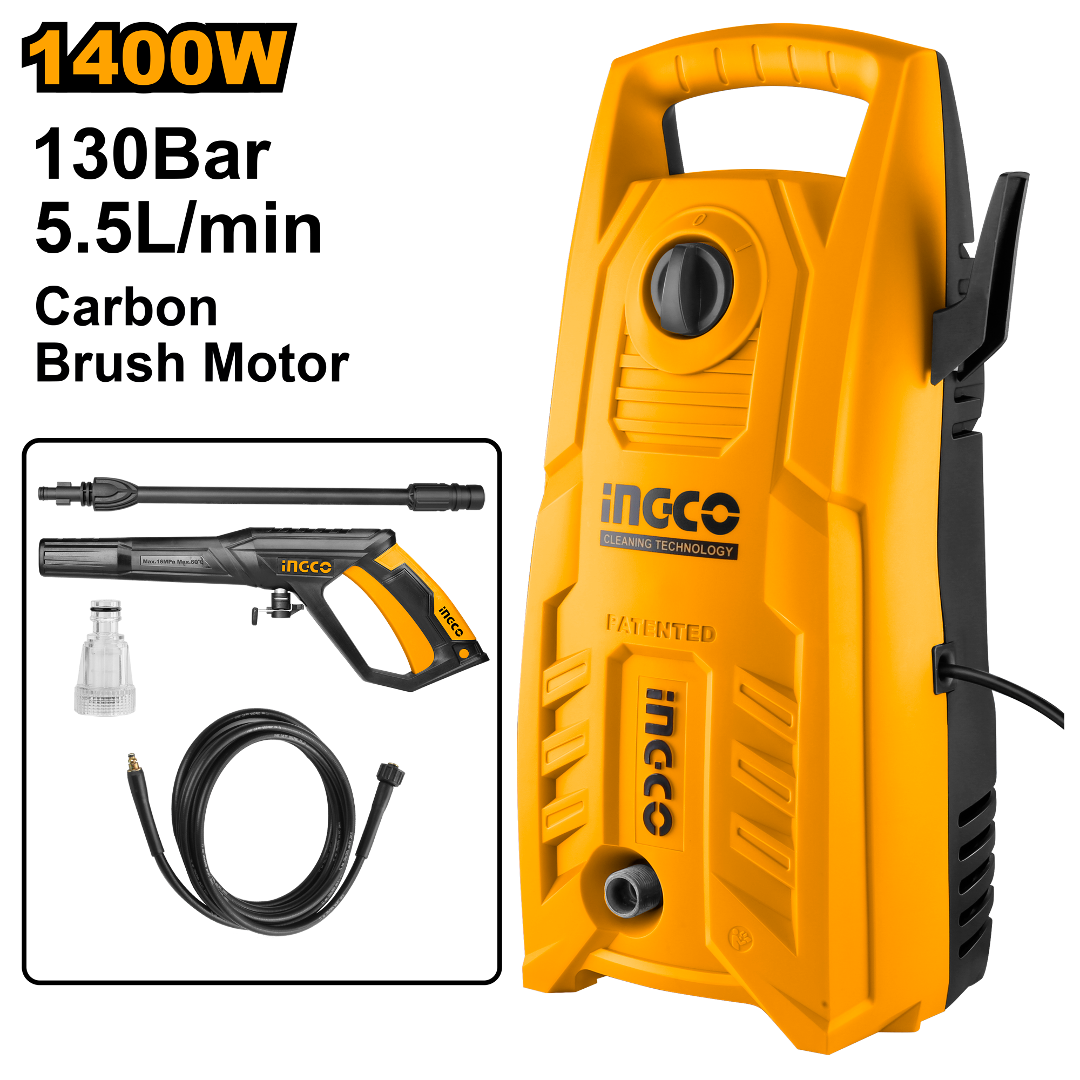 HIDROLAVADORA 130 BAR 1400W SUPER SELECT HPWR14008 INGCO 5.5L/MIN