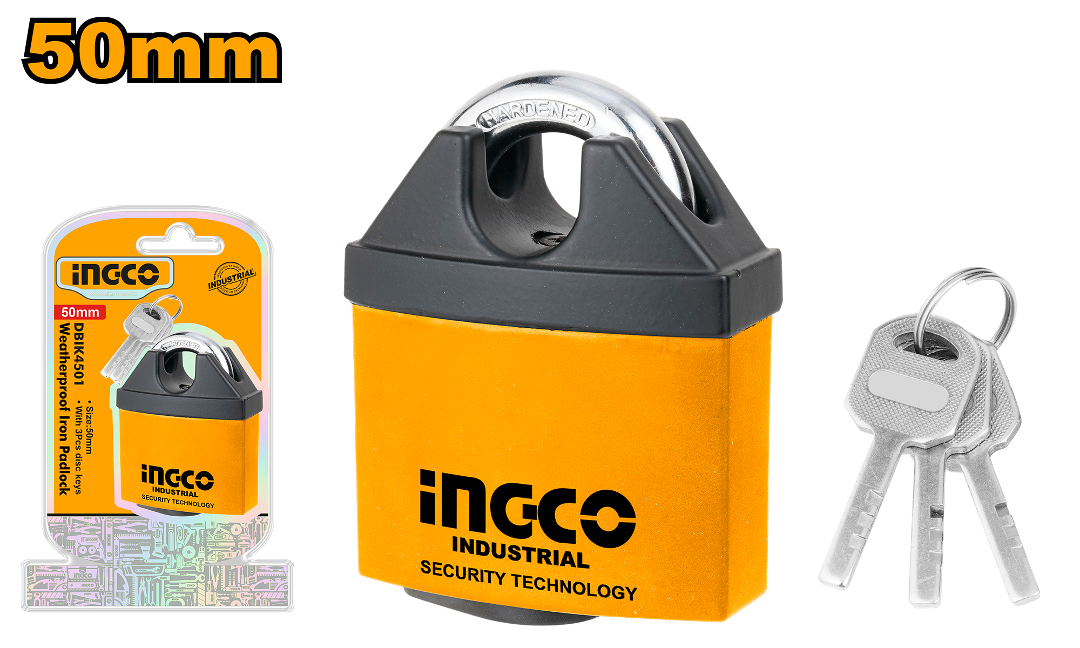 CANDADO DE HIERRO 50MM RESISTENTE AL INTERPERIE INGCO DBIK4501