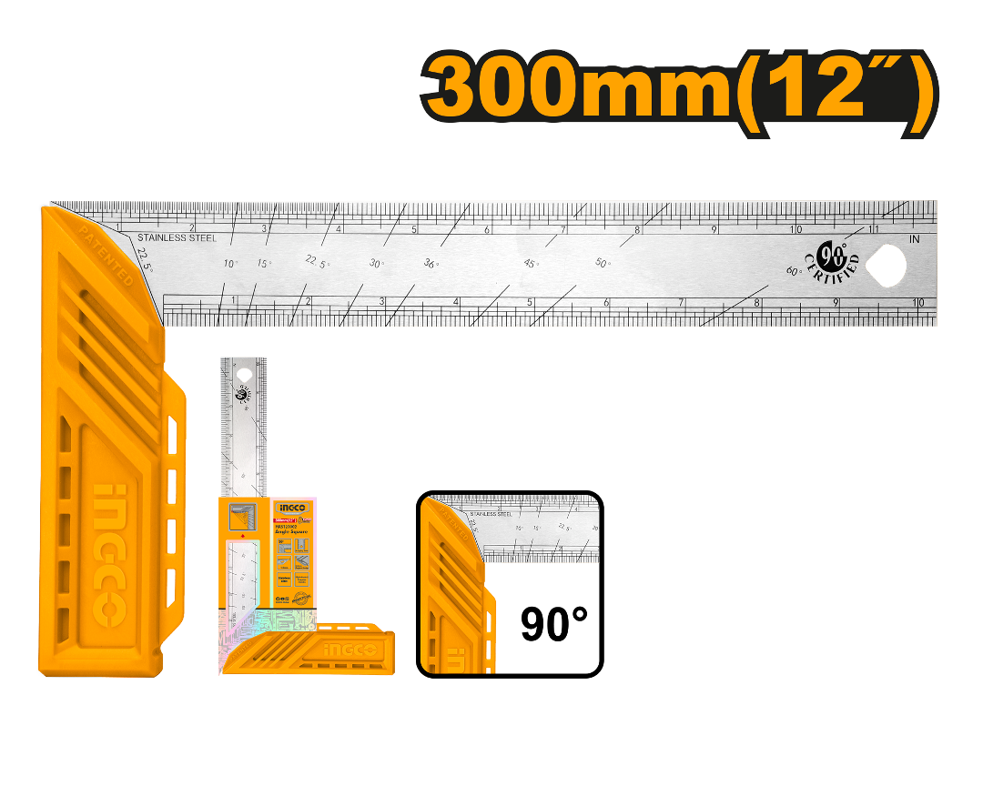 ESCUADRA EN "L" 90° 30CM INGCO HAS123002 INGCO