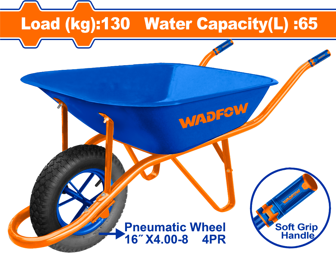 CARRETILLA 130KG 65LT RUEDA NEUMATICA WWB1F01 WADFOW