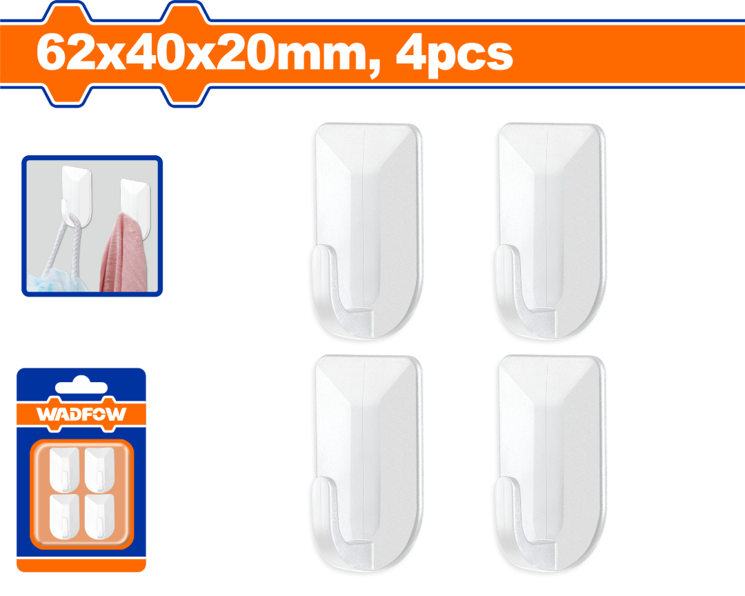 SET X 4 PERCHA AUTOADHESIVA 62x40x20mm WADFOW WPHK2K02