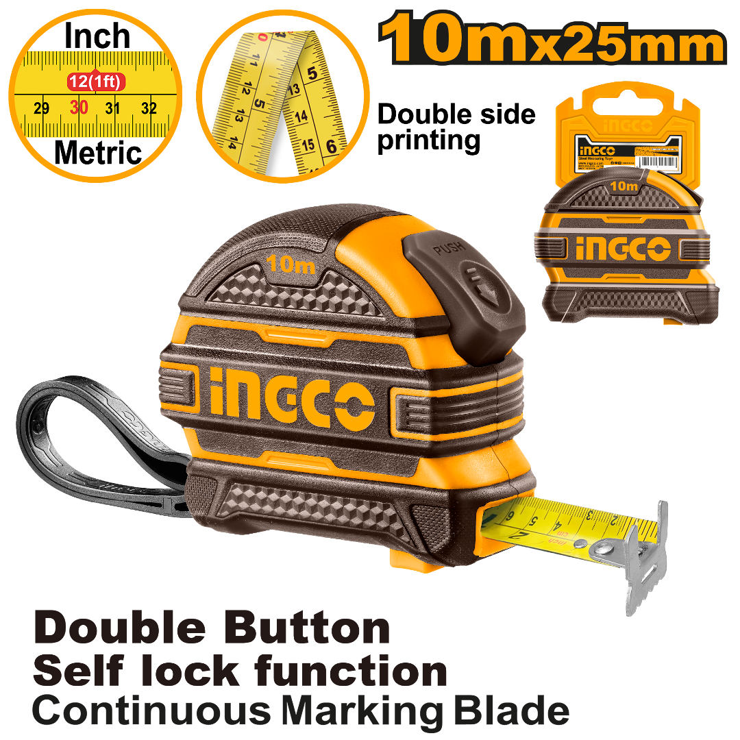 CINTA METRICA 10MT X 25MM INGCO HSMT081025