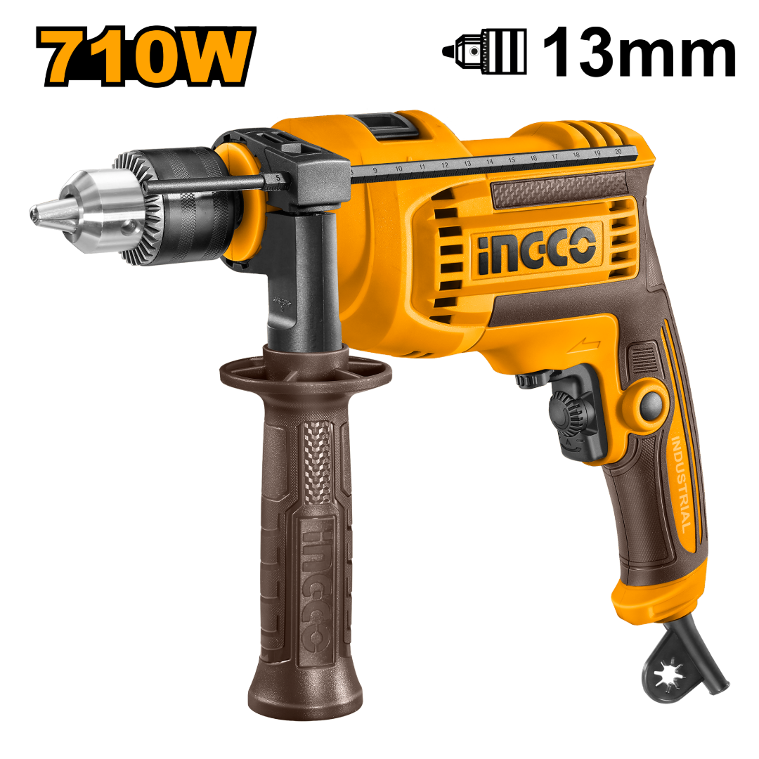 TALADRO PERCUTOR 710W 13MM VEL VARIABLE INGCO ID7118 HERRAMIENTAS ELÉCTRICAS TALADROS